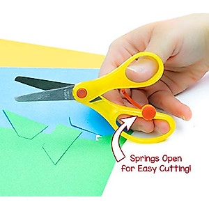 Hygloss-Armada Art Snippy Spring-Action Scissors - Spring Back Open as You Cut - Stainless Steel, Blunt Tip Blades - Easy Cutting for Children - Kids’ Arts & Crafts - 5 Inches - Yellow - 3 Pairs