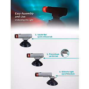 Pactrade Marine Boat Navigation Lights - Battery Powered Portable LED Red Green Bow Light (Suction Cup Mount) | Battery Operated Boat Lights, Kayak Lights for Night Kayaking