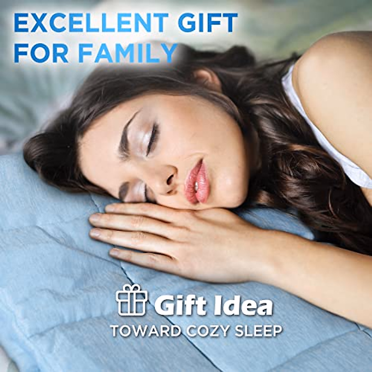 SEDONA HOUSE Cooling Blankets for Hot Sleepers, Cooling Weighted Blanket Absorbs Heat to Keep Body Cool on Warm Nights, Breathable Summer Blanket for Night Sweats (12 lbs, 48" x 72" Twin Size, Blue)