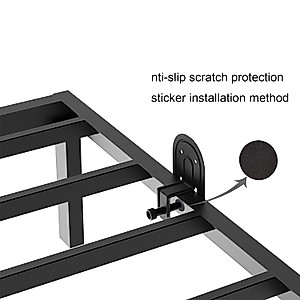 QZXRKEJI 6 PCS Non-Slip Mattress Gripper Gaskets for Bed Frame - Anti-Slip Pads for Metal Beds, Prevents Mattress Sliding, Black