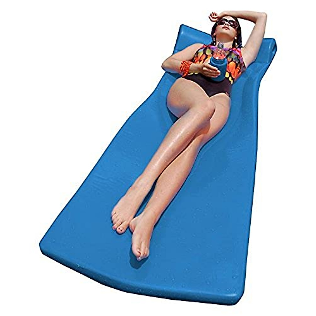 Pool Mate XX-Large Foam Mattress Swimming Pool Float, Blue with bonus Kool Kan