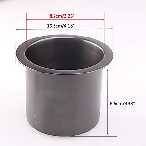 Pack of 1 Stainless Steel Drop-in Cup Drink Holder Poker Table Drink Holder (Black)