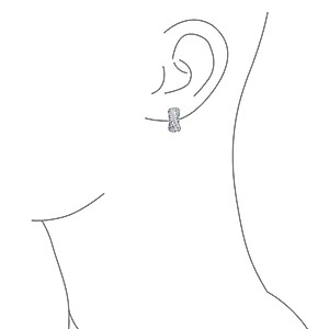 Bridal Prom Criss Cross Twisted Row Pave Crystal Dome Half Hoop Clip On Earrings Non Pierced Ears Silver Plated Brass