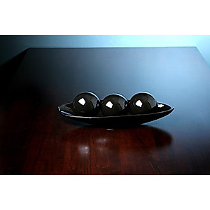 Hosley Decorative Bowl and Orb Set. Ideal Gift for Weddings Special Occasions and for Decorative Centerpiece in Your Living Dining Room (Black)