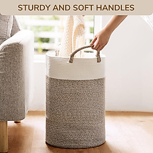 INDRESSME Large Laundry Basket, 60L Dirty Clothes Hamper, Baby Laundry Hamper for Toys, Woven Laundry Basket for Clothes, Blanket Storage Basket, 19.7 x 13.8 inches