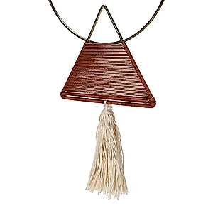 Main + Mesa Geometric Metal and Cotton Wall Hanging with Tassel