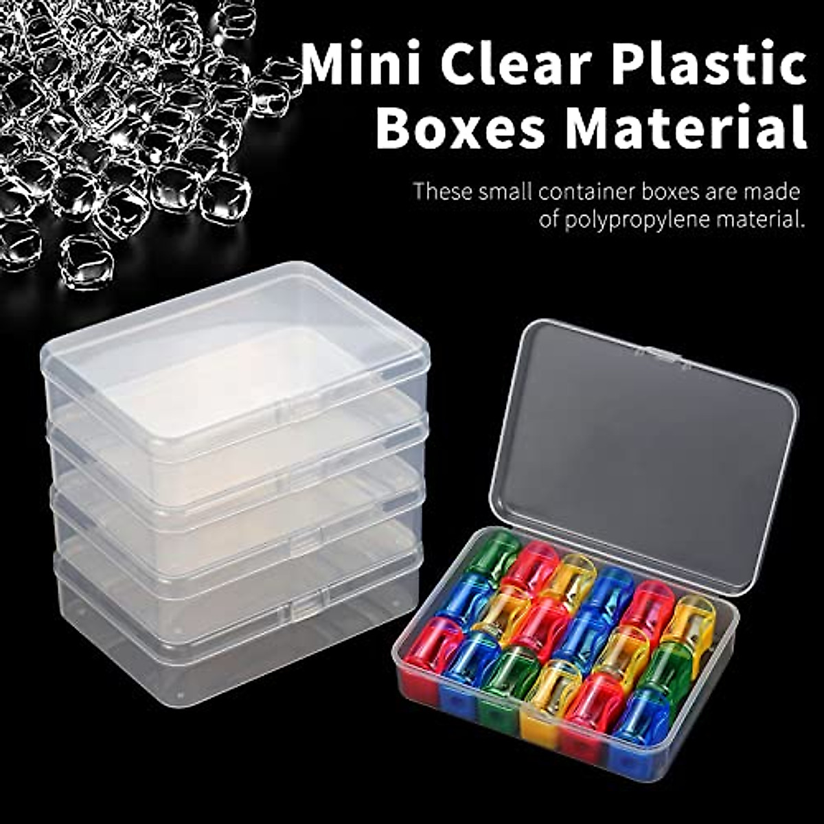 Rcybeo 16 Pcs Small Plastic Storage Containers with Lids, 4.5x3.4 Inches Craft Organizers Small Plastic Boxs for Collecting Small Items, Beads, Jewelry, Crafts Accessories, Game Pieces, Business Cards,Tools