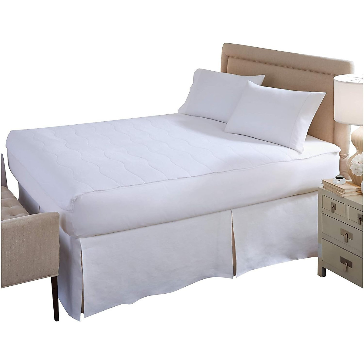 Perfect Fit SoftHeat | Smart Heated Electric Mattress Pad with Safe & Warm Low Voltage Technology, Micro-Plush Top, Twin, White