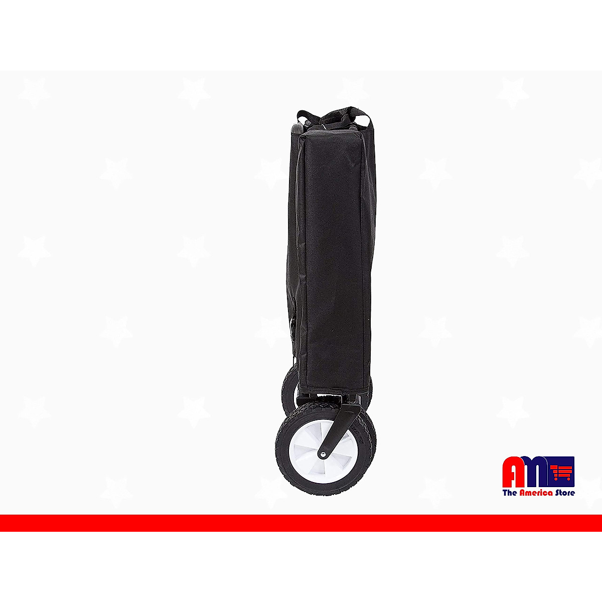 AM The America Store - Collapsible Foldable Wagon, Beach Cart Large Capacity, Heavy Duty Folding Wagon Portable, Collapsible Wagon for Sports, Shopping, Camping (Black)