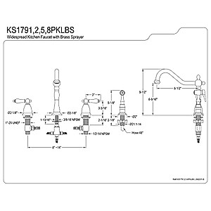 Kingston Brass KS1795PKLBS Duchess Widespread Kitchen Faucet, Oil Rubbed Bronze