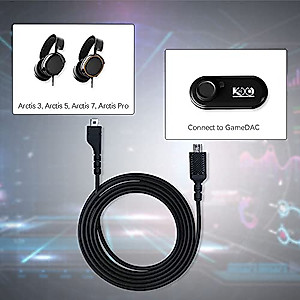 QJYTH Replacement Cable Cord Compatible with SteelSeries Arctis 3, Arctis Pro Wireless, Arctis 5, Arctis 7, Arctis Pro Gaming Headset, Audio Cable 3.5mm Fit for GameDac(2 in 1, Black)