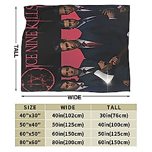 STYLOPUNK Heavy Metal Ice Band Nine Music Kills Throw Blankets Lightweight Flannel Blankets Novelty Fleece Bed Blanket All Seasons 80"X60"