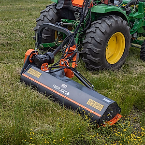 Titan Attachments 3 Point 65" Offset Flail Ditch Bank Mower for Cat 1 Tractors, 30-50HP, Hydraulic Offset and Tilt