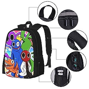 AENNA Cartoon Game Backpack Set Boys Girls Bookbag with Pencil Case Lunch Bag for Teens School Picnic Travel