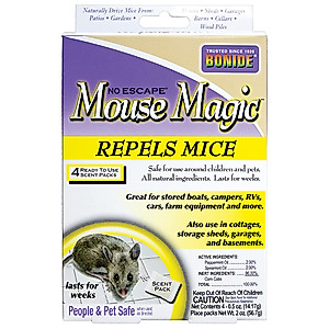 Bonide Mouse Magic Mouse Repellent Scent Packs, 4 Ready-to-Use Packs for Indoor & Outdoor Rodent Control, People & Pet Safe