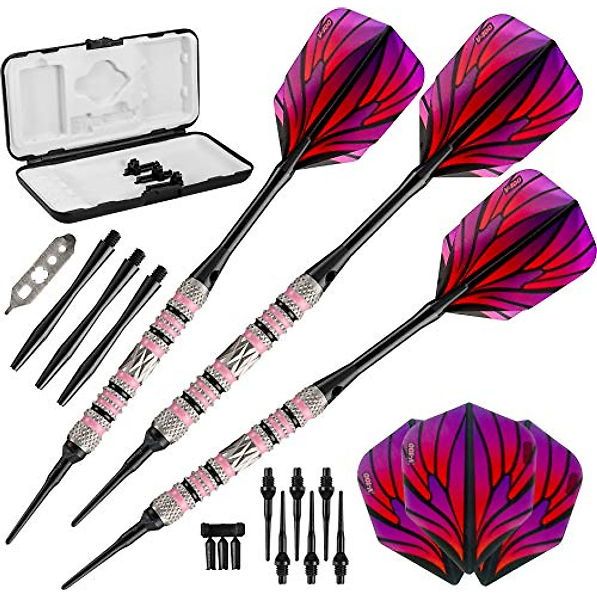 Viper Wings 80% Tungsten Soft Tip Darts with Storage/Travel Case, 16 Grams