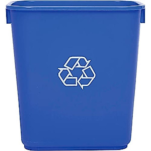 Global Industrial Plastic Recycling Wastebasket, 13-5/8 Qt., Blue