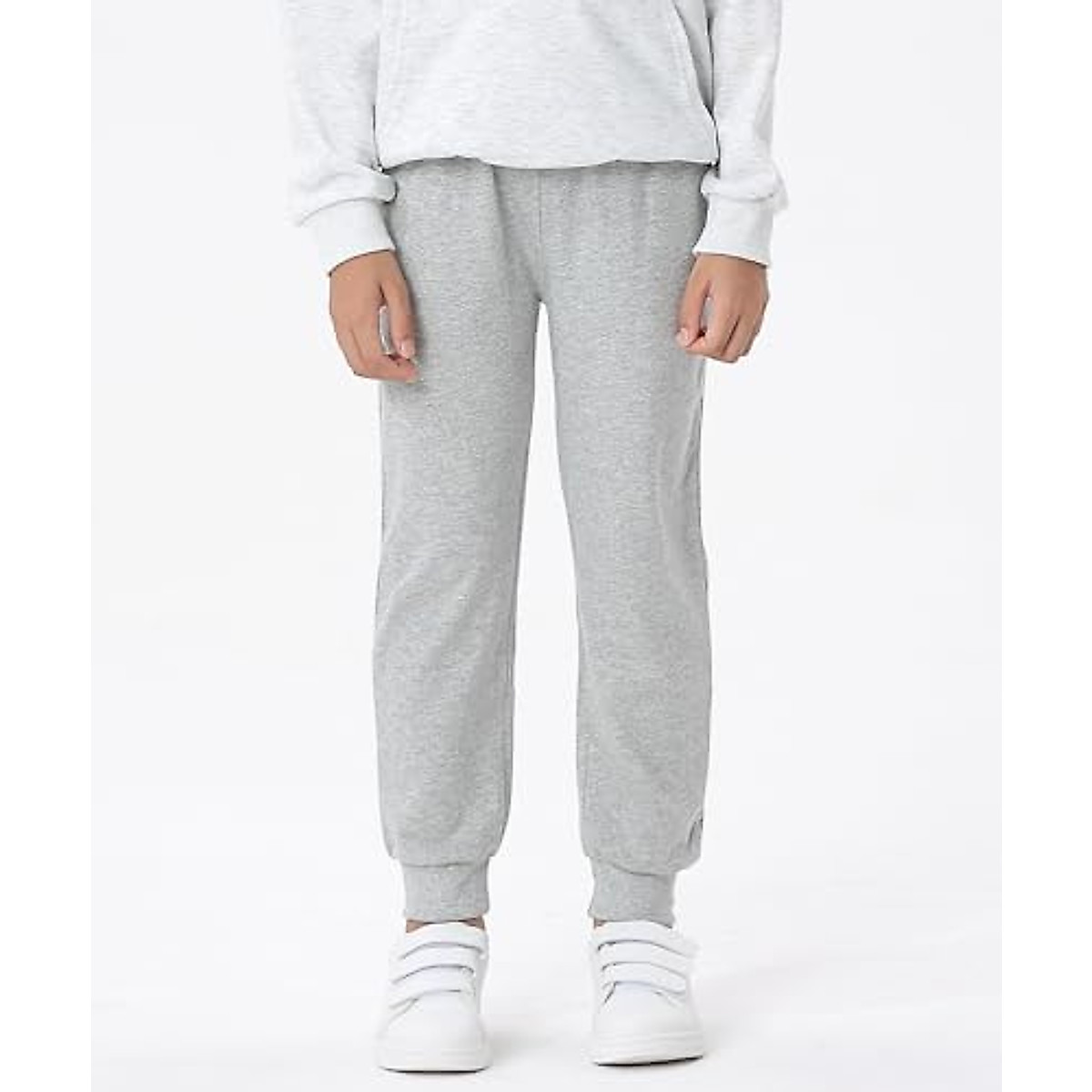 GFQLONG Toddler Baby Boys 2 Pack Cotton Active Jogger Pants,Kids Casual Athletic Sweatpants Solid Pocket Bottoms,Black+Grey 3-4T