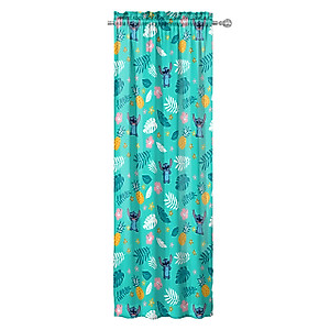 Jay Franco Disney Lilo & Stitch Aloha Stitch 63" Inch Drapes - Beautiful Room Décor & Easy Set Up, Bedding - Curtains Include 2 Tiebacks, 4 Piece Set (Official Disney Product)