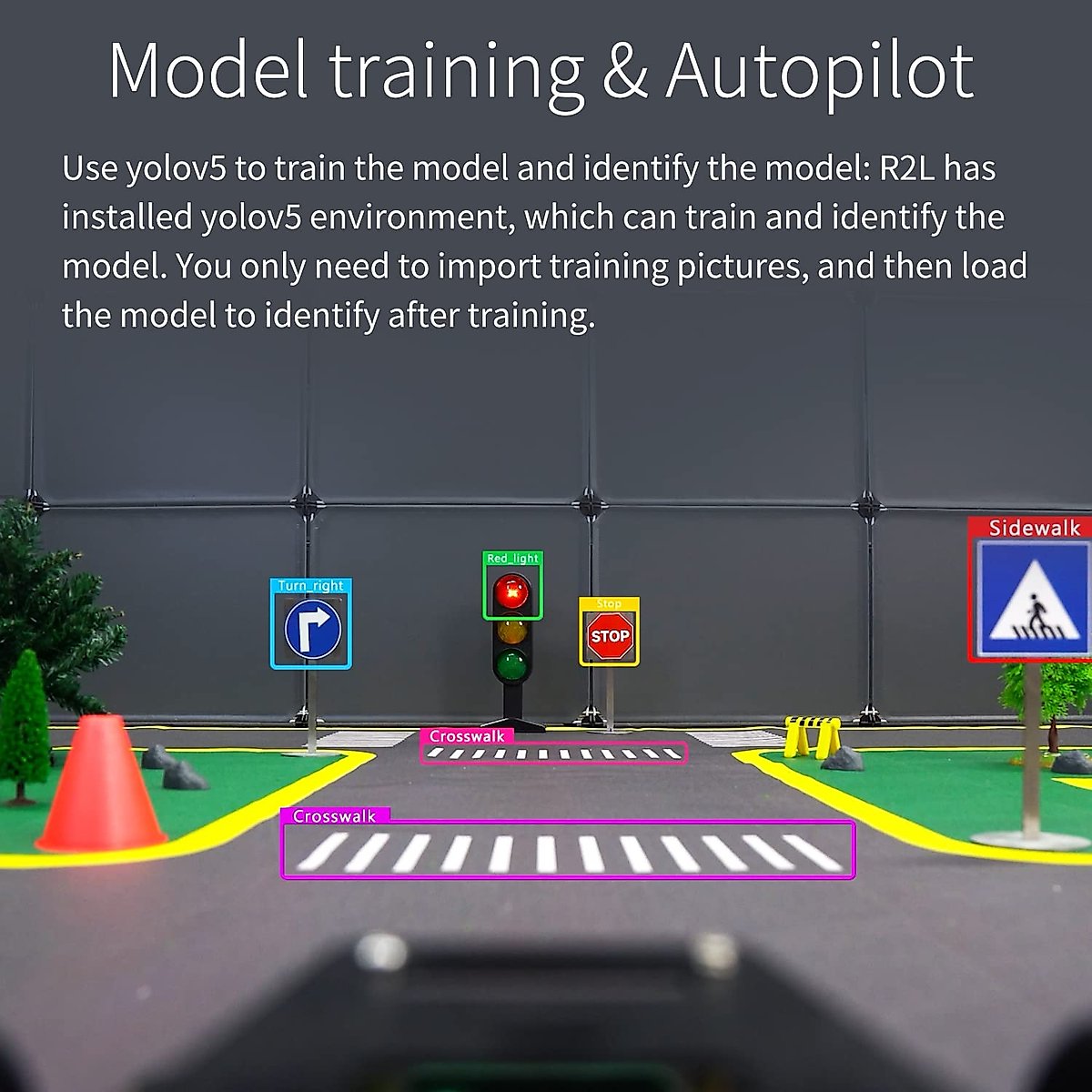 Yahboom AI Robotic Car Chassis kit Autopilot Training Ackerman Structure Learning Teaching Research Python Programming ROS Adults (R2L Standard Ver without Jetson Nano)