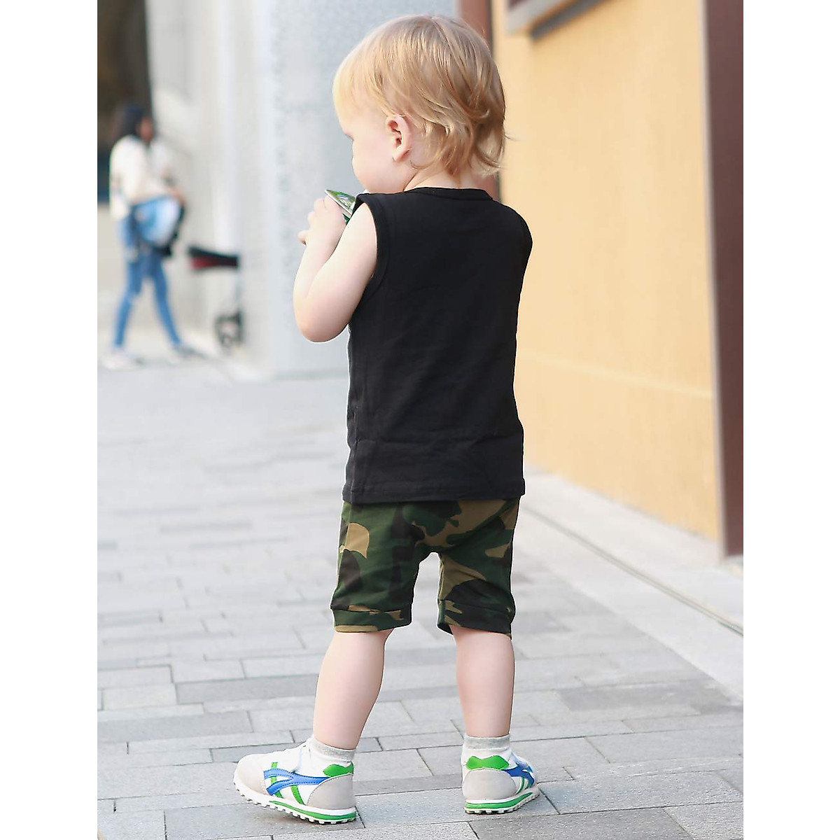 waliwali Toddler Infant Baby Boy Clothes Straight Outta Timeout Vest +Camouflage Shorts Outfit Set(18-24Months(100))