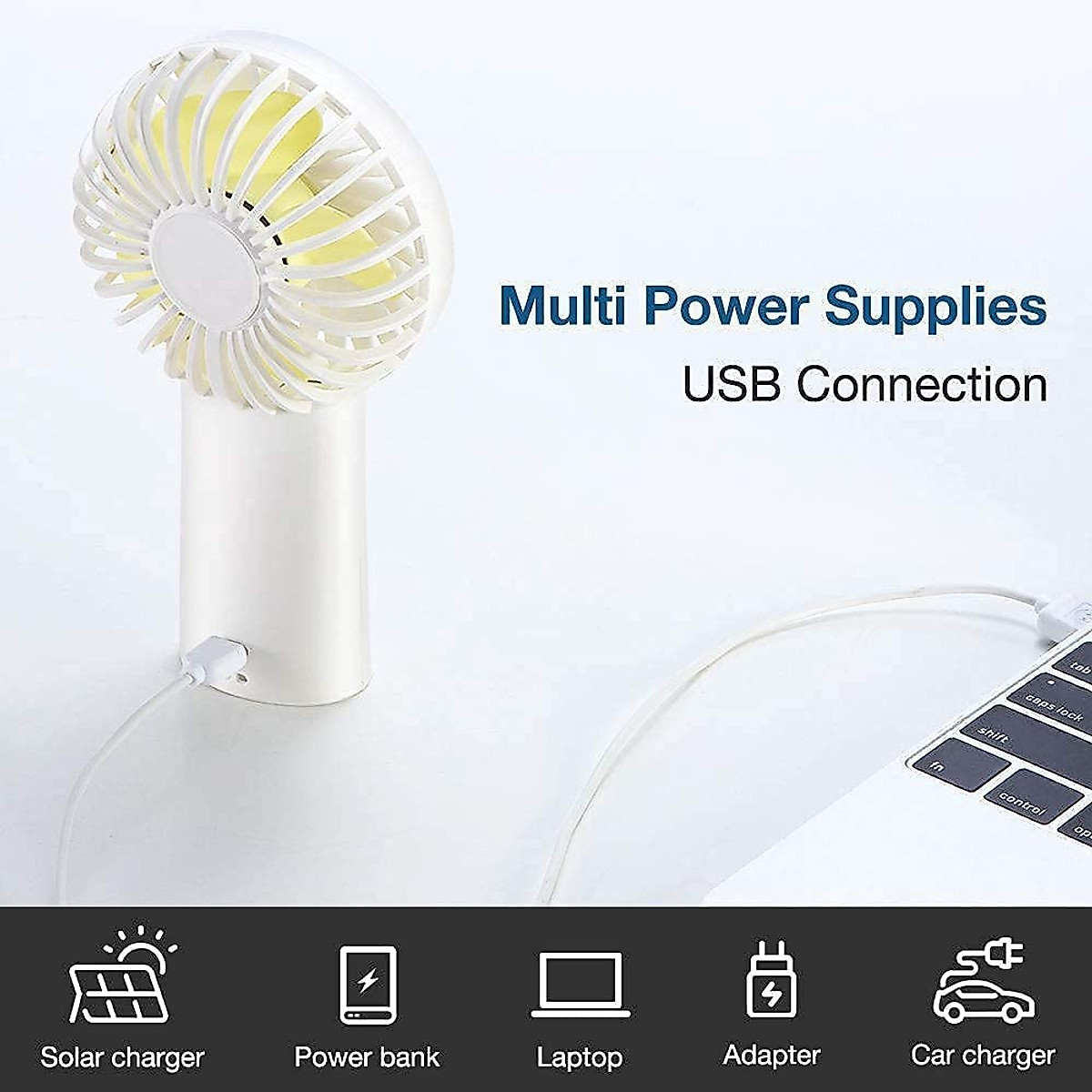 JISULIFE Handheld Fan with 30 Hours of Cooling, 6000mAh Battery, USB Rechargeable Portable Fan for Travel, Makeup, Concerts & Commute – Stay Cool Everywhere (White)