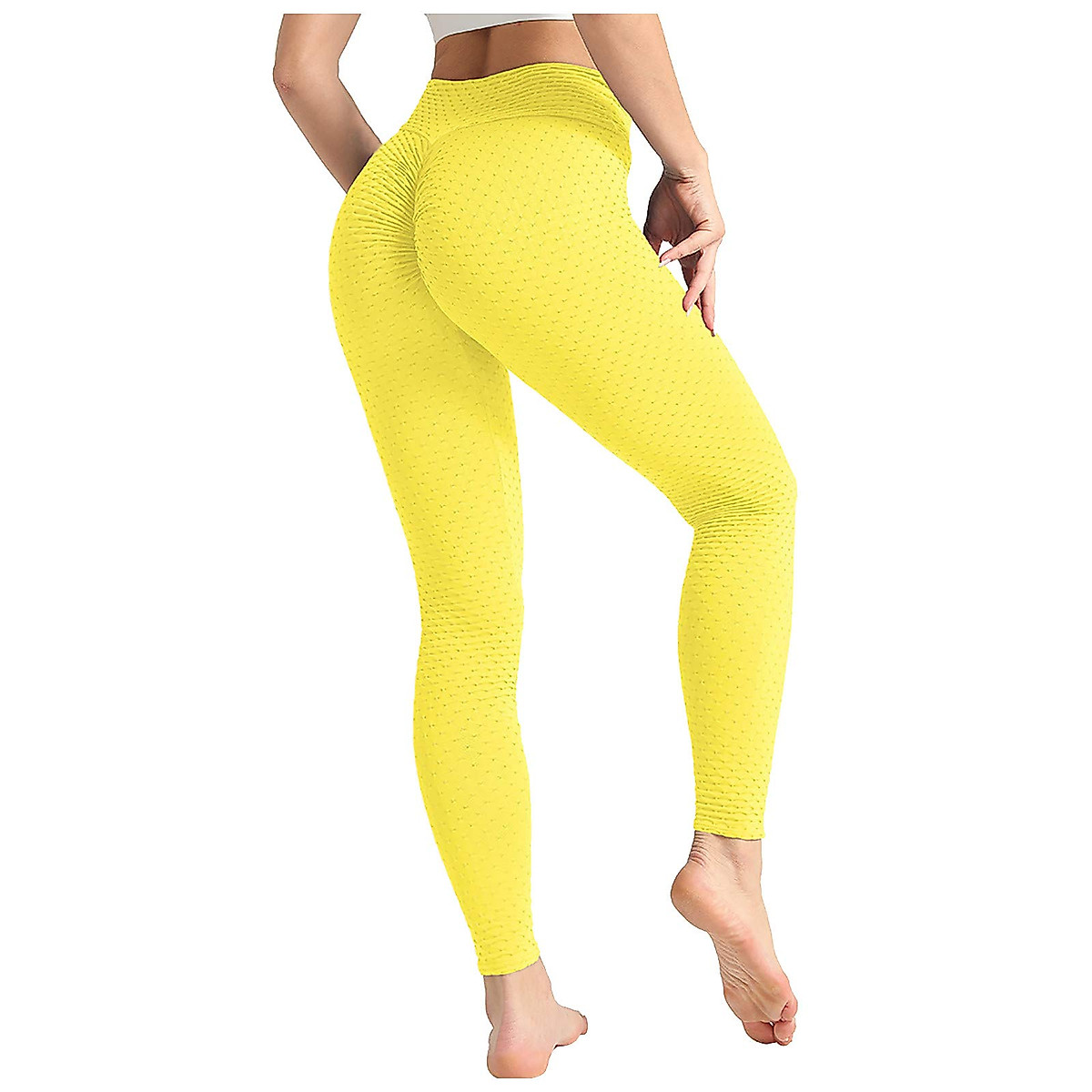 Textured High Waist Yoga Pants for Women Tummy Control Slimming Booty Butt Lift Leggings Anti Cellulite Workout Tights