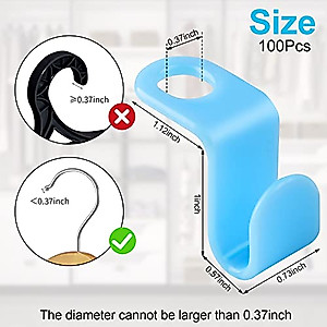 100 PCS Hanger Connector Hooks, Hangers Space Saving, Hanger Hooks, Hanger Clips for Plastic Hangers(5 Color)