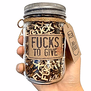 Jar of Fucks (12oz) Gift Jar for Valentine's Day, Birthdays, Anniversaries"Fucks to Give"