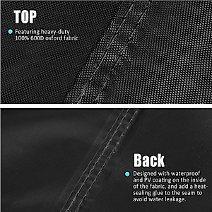 GARPROVM Patio Chair Covers, Outdoor Patio Furniture Covers Waterproof, Lawn Patio Deep Seat Covers with Adjustable Drawstring and Strap Buckles Fits up to 35 x 38 x 31inches (Black, 2 pack)