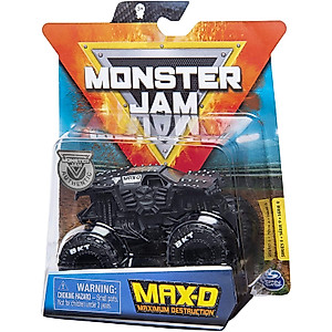 Monster Jam 2020 Spin Master 1:64 Diecast Monster Truck with Wristband: Maximum Destruction MAX D Black