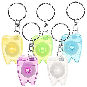 Healifty Dental Floss Mini Box Floss Picks Keychain Dental Floss for Home and Travel 5pcs