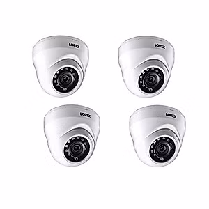Lorex LAE221 Indoor/Outdoor 1080p HD Analog MPX Security Dome Camera, 3.6mm, 130ft IR Night Vision, Works with Lorex MPX DVR, Camera Only, White (4-Pack)