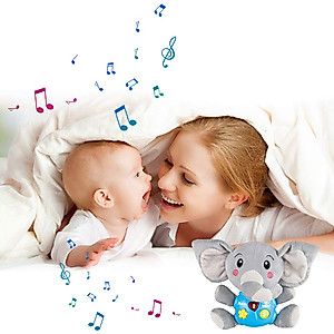 CGNiONE Plush Elephant Music Baby Toys, Newborn Baby Toys for Baby 0 3 6 9 12 Month, Cute Stuffed Aminal Light Up Baby Musical Toys for Infant Babies Boys & Girls Toddlers 0 to 36 Months