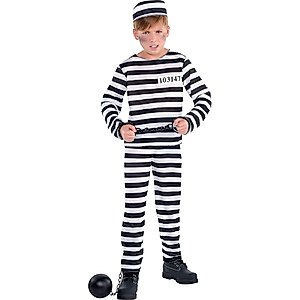 amscan Boys Mischief Maker Prisoner Costume - Small (4-6), White/Black