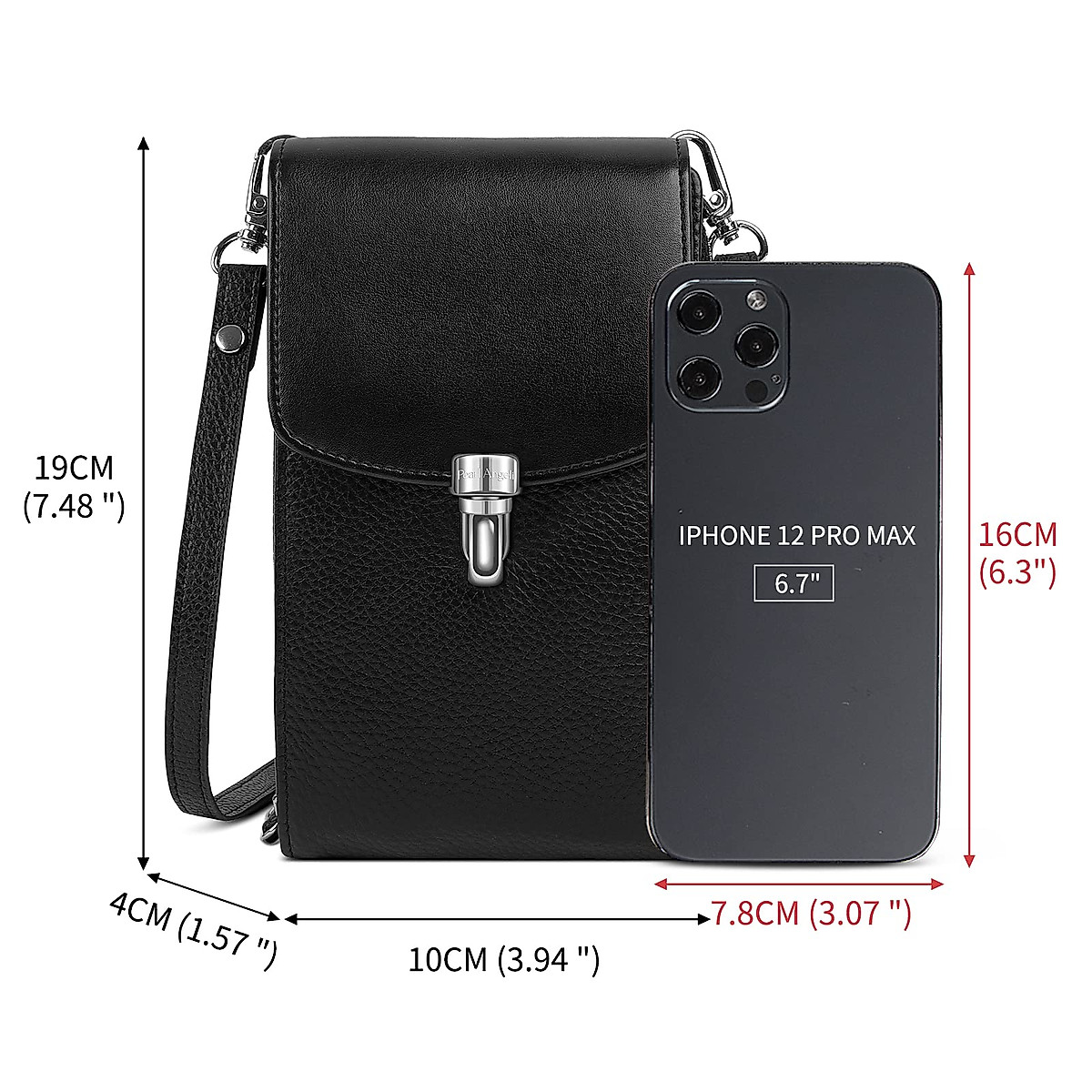 Pearl Angeli Small Crossbody Bags for Women Genuine Leather Shoulder Bag with RFID Credit Card Holders