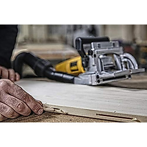DEWALT Biscuit Joiner, 6.5 Amp, 10,000 RPM, Retractable 45 Degree Notch, For Depth Spots (DW682K),Yellow