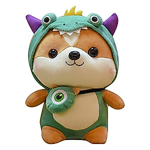 DENTRUN Squirrel Stuffed Animals, Cute Plush Doll Play Toys for Kids Girls Boys Adults Birthday Xmas Gift, 9.84/13.78/17.72 Inches, Christmas Elk, Yellow Bee, Green Dinosaur