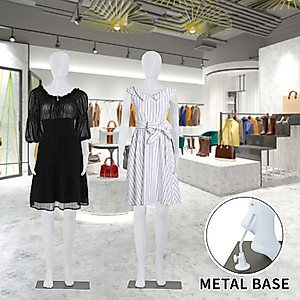 Female Mannequin Full Body Dress Form Sewing Dress Model Stand Adjustable Dress Mannequin 69" Detachable Manikin Body Display Head Rotation Manikin Torso Stand w/ Metal Base, White