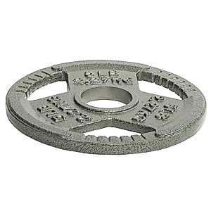 Signature Fitness Cast Iron Plate Weight Plate for Strength Training and Weightlifting, 2-Inch Center, 5LB (Single)