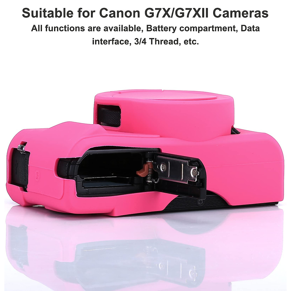 G7X Mark II G7X Removable Lens Cover Silicone Cover Rubber Soft Camera Case Cover for Canon PowerShot G7X II G7X (Rosered)