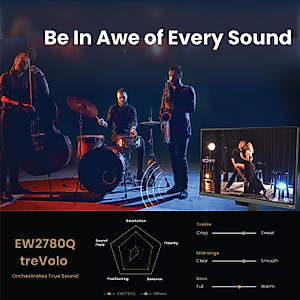 BenQ EW2780Q Premium Monitor 27" QHD 1440p | IPS | HDRi | Eye-Care Tech | TUV Certified | Adaptive Brightness Plus | Tilt Screen | Robust 5w Speakers | Eye Reminder | DisplayPort | HDMI,Black