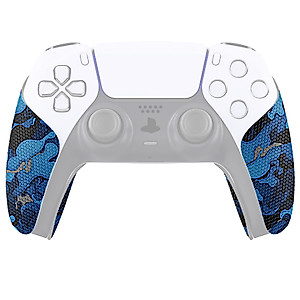 PlayVital Anti-Skid Sweat-Absorbent Controller Grip for PS5 Controller, Professional Textured Soft Rubber Pads Handle Grips for PS5 Controller - Black Blue Camouflage