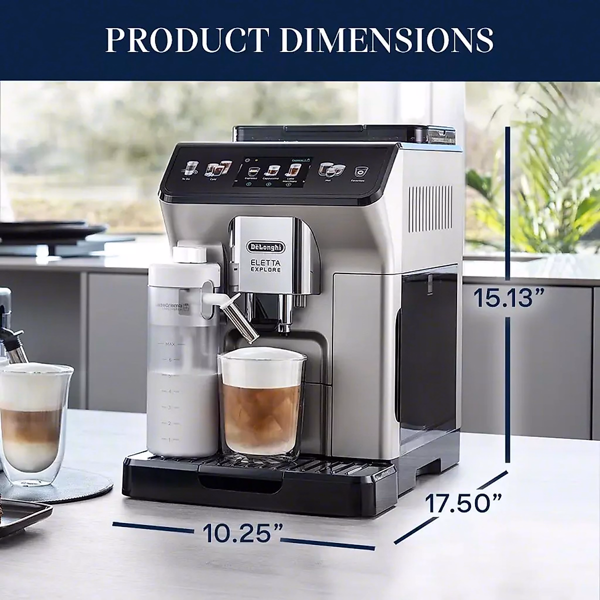 De'Longhi Eletta Explore Espresso Machine with Cold Brew, Automatic Hot & Cold Milk Frother for 50+ One Touch Recipes, Built-in Grinder, ECAM45086S