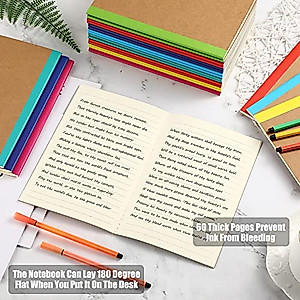 72 Packs Bulk A5 Composition Notebooks Kraft Lined Journals with Rainbow Cover Travel Journal for Kids Girls Boys , 8.3 x 5.5 Inch, 60 Pages