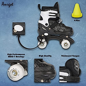 WiiSHAM Roller Skates for Kids 4 Size Adjustable Roller Skates,Fun for Boys and Kids