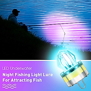 Mudder 8 Pieces Deep Drop Fishing Light LED Artificial Diamond Style Fishing Lights, Underwater Versatile Flashing Fishing Light for Attracting Fish