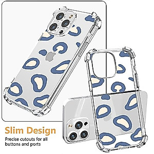 OFQKOAKS Cartoon Blue Cow Case for iPhone 13,Cute Funny iPhone 13 Soft Clear Four Corner Anti Fall Case for Girls Women