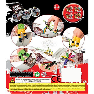 Grip and Tricks - 3 Finger Skates with Pro Fingerboard Tools and Toy Skateboards Accessories - Finger Skate Pack 3 - Finger Toy for Kids 6+ Years Old