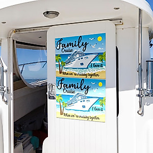 Xuhal 4 Pcs Large Cruise Door Magnets Decorations Magnetic Summer Beach Magnets Cruise Ship Magnets Funny Beach Nautical Magnet Decal Sticker for Cabin Fridge Refrigerator Car Carnival Anniversary